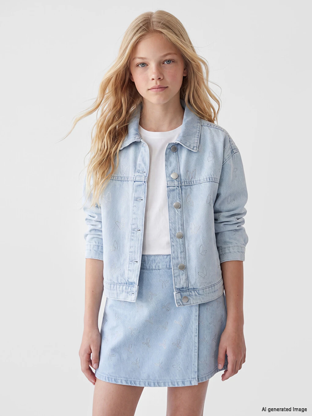 LCW Kids Izbledela Devojačka Teksas Jakna