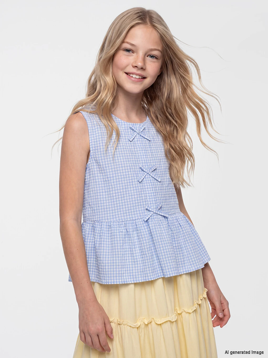 LCW Kids Devojačka Peplum Košulja Sa Mašnom