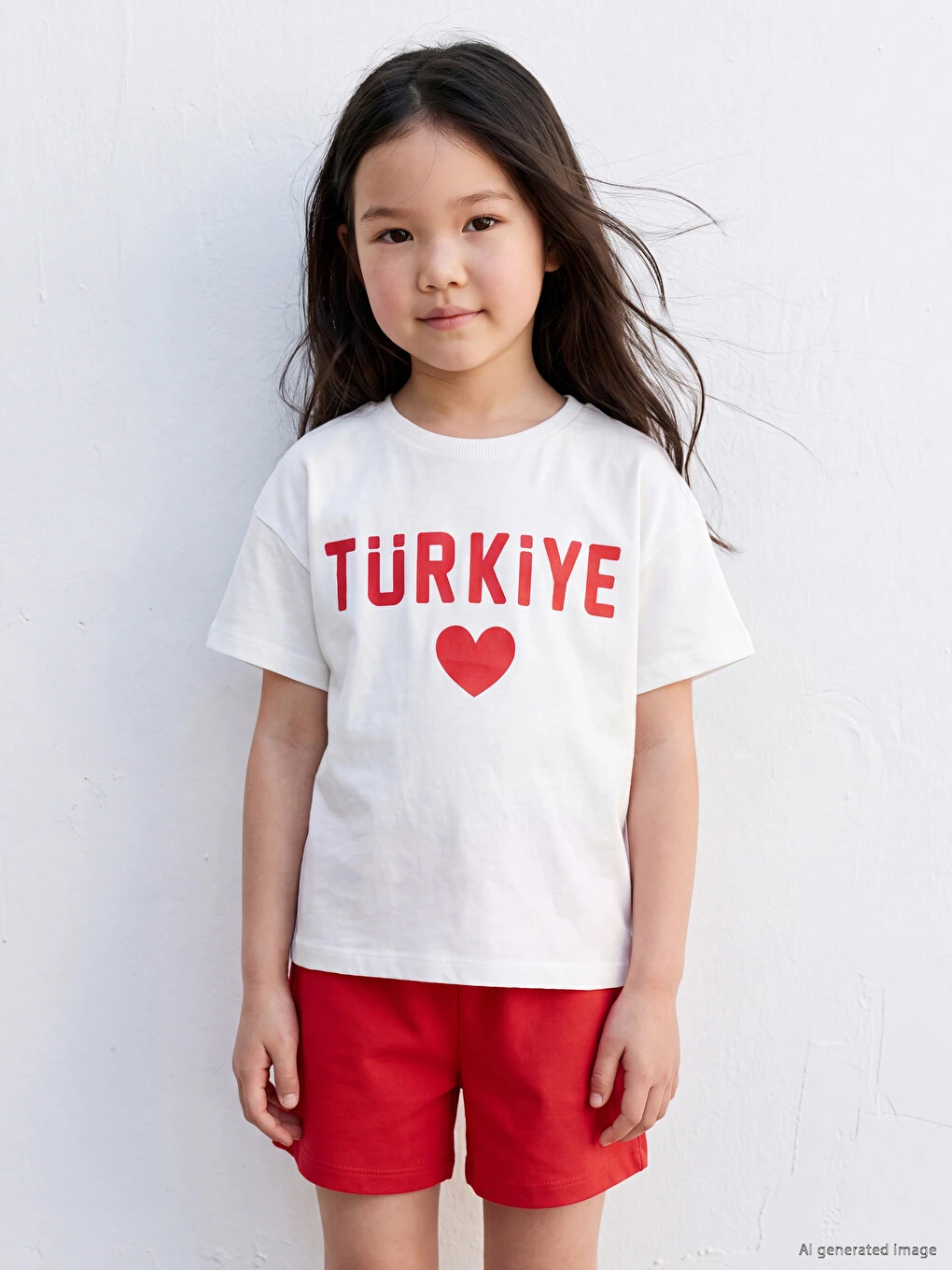 LCW Kids Okrugli Izrez Štampana Devojačka Majica