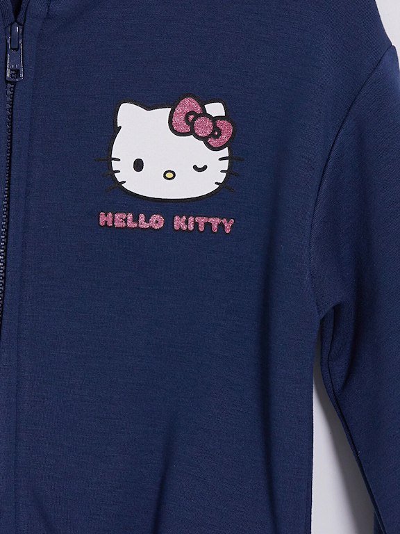 LCW Kids Hello Kitty Štampana Dečja Dukserica Sa Rajsferšlusom I Mekanim Dodirom