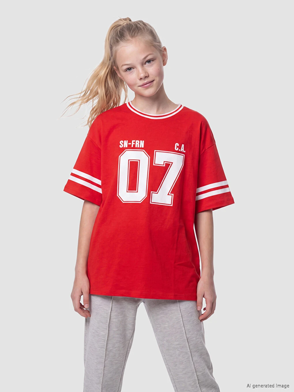 LCW Kids Majica Sa Okruglim Izrezom Sa Štampom Za Devojčice