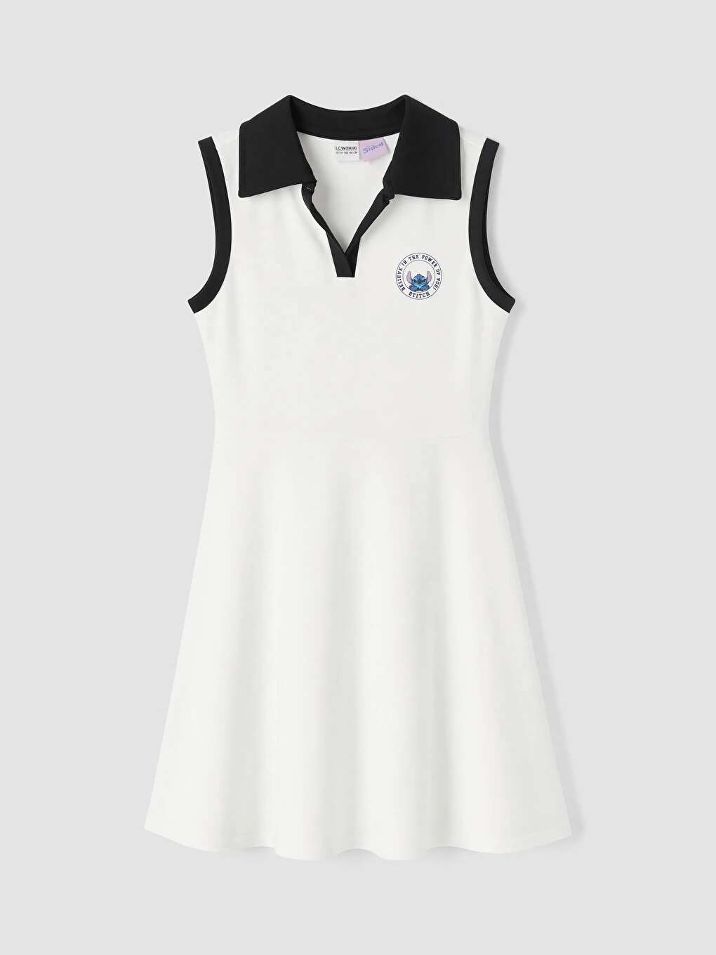 LCW Kids Polo Kragna Stitch Vezeni Devojačka Haljina