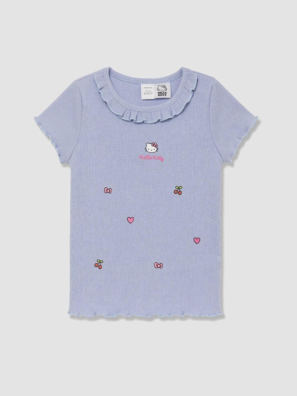 LCW Kids Karnerasta Peter Pan Kragna Hello Kitty Vežena Devojačka Majica