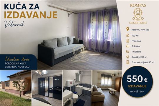 Kuća 100 m², Veternik, Novi Sad, prizemna, 2.5 sob