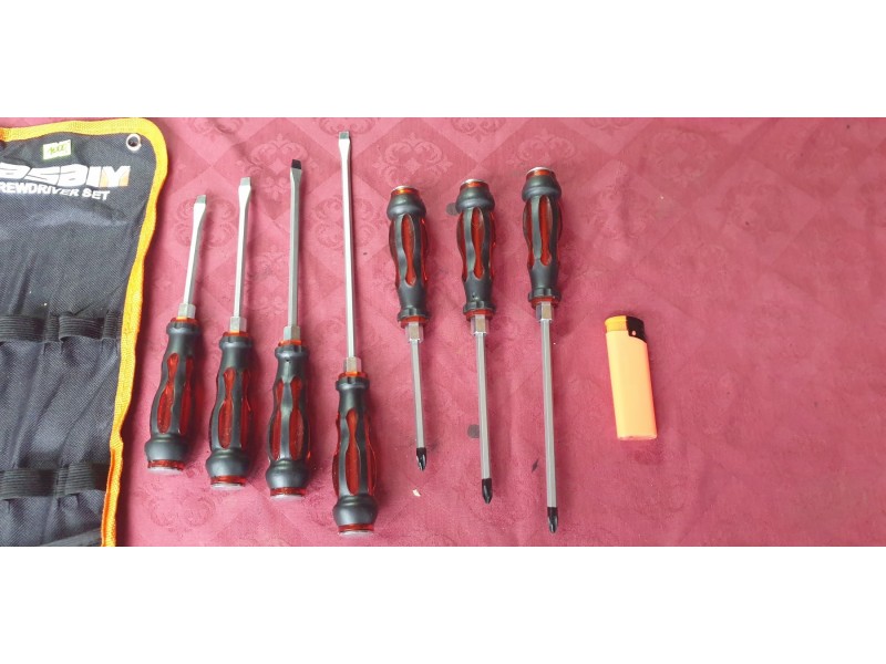 Set kombinovanih šrafcigera 7 komada u futroli