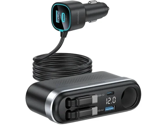 Powerology Auto punjač za telefon Multi-Port 60W