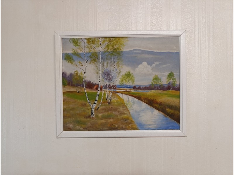 Pejzaž, ulje na platnu, uramljeno 55x44