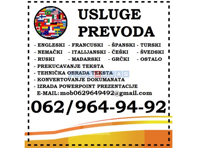 Usluge prevoda i ostale usluge
