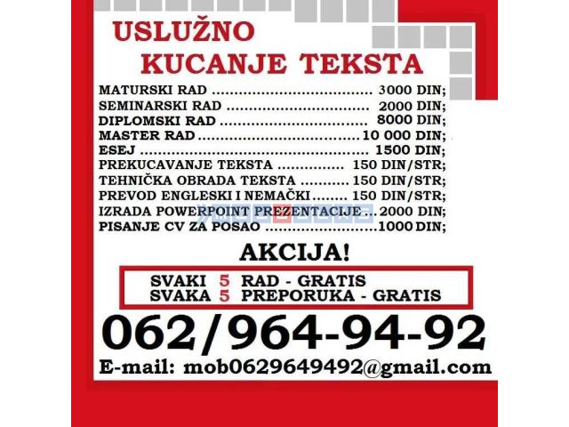 Diplomski, seminarski, maturski i master rad