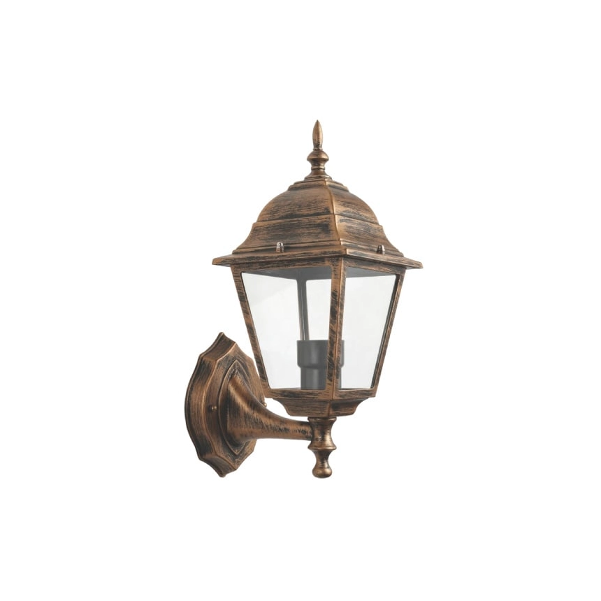 ARTE ILLUMINA kvadratna zidna baštenska svetiljka E27, IP44, bronza 154-55103