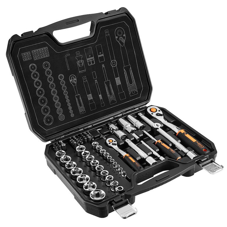 Set nasadnih ključeva, 73 dela, 1/2, 1/4, CrV - NEO TOOLS 10-054ID: EK000879993