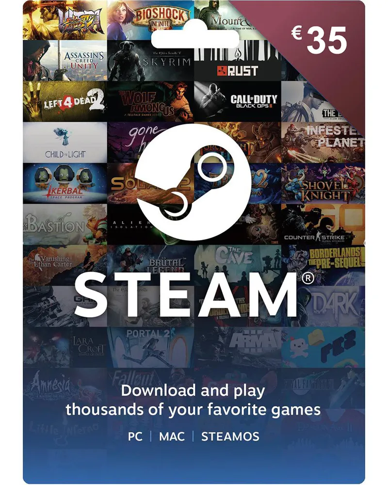 Steam Wallet Gift Card €35 - Digital Code