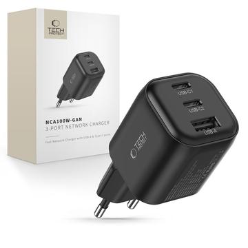 TECH-PROTECT NCA100W-GAN 3-PORT 100W WALL CHARGER