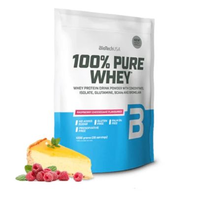 BioTechUSA 100% Pure Whey 900g Malina čizkejk