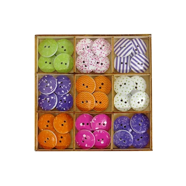 Drveni dugmići Craft Sensations 36 komada – Set 1