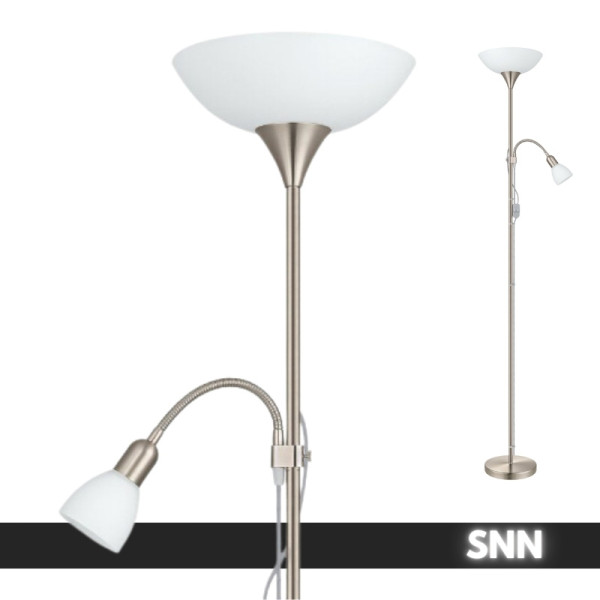 MEGGA Varese Podna lampa E27 E14 INOX WHITE 000349