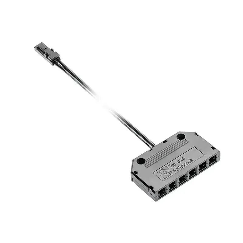 GTV LED Kabl sa mini AMP konektorom i razdelnikom 6 mesta 12V DC — 2 m, crni