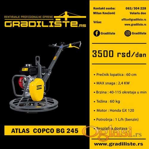 Atlas Copco BG 245 - Helikopter za beton - izdavanje, najam