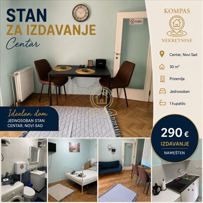Stan 30 m², Centar, Novi Sad, prizemlje
