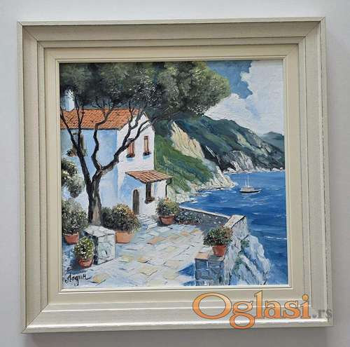 Ulje na platnu - Terasa mediterana, prelepo!