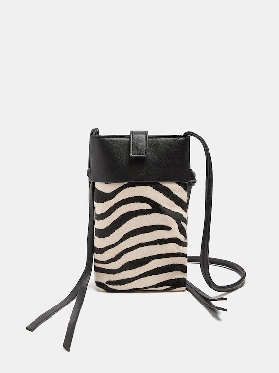 ANIMAL-PRINT LEATHER MOBILE PHONE BAG