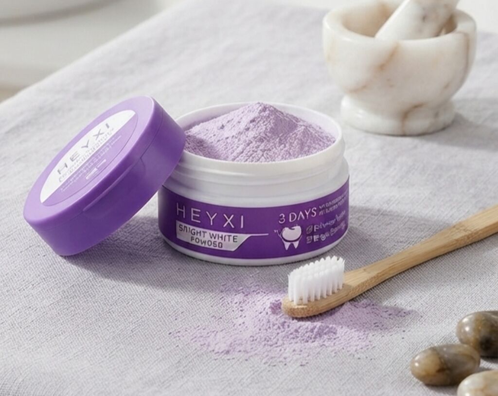 HEYXI Slight White Powder – ljubičasti prah za izbeljivanje zuba -