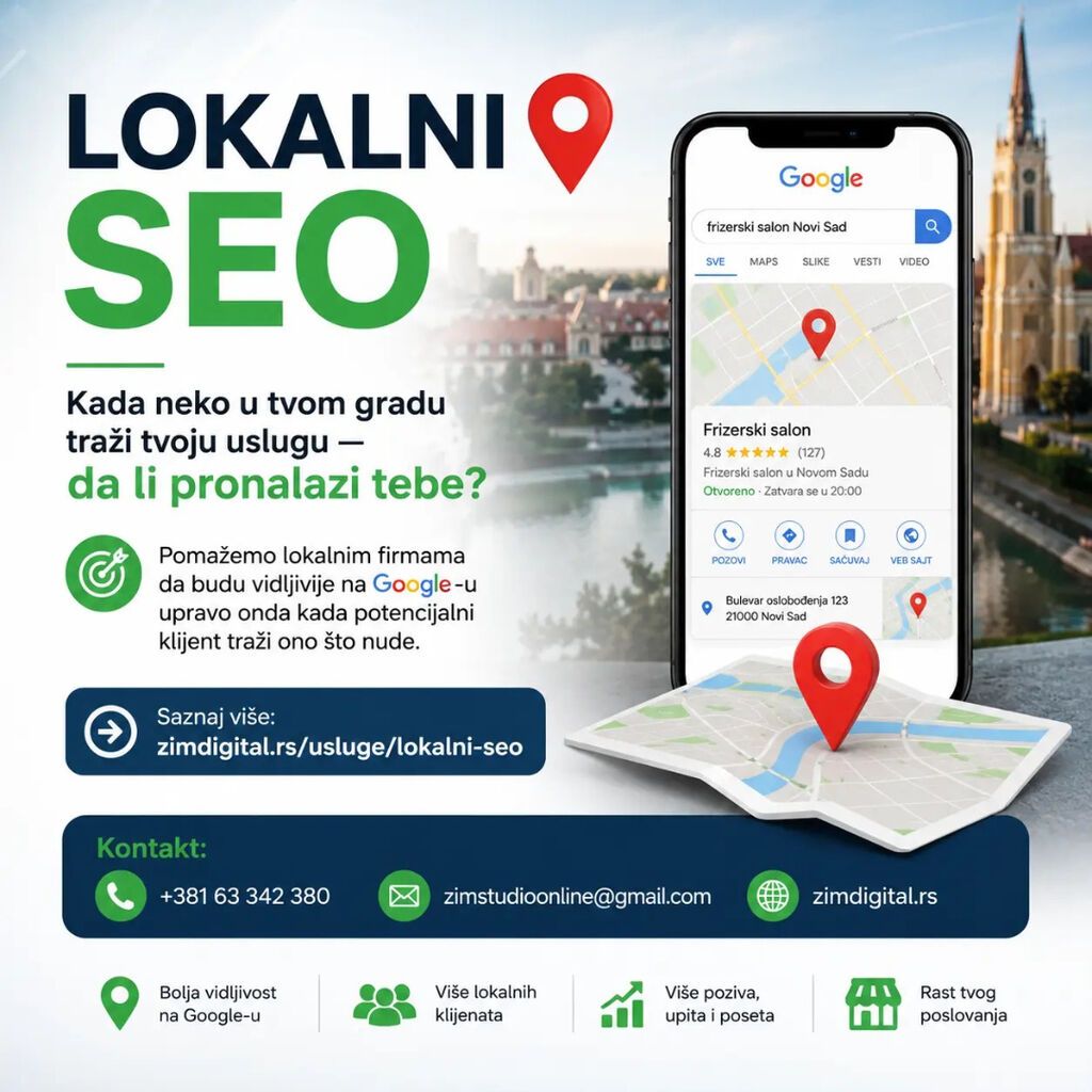 LOKALNI SEO    Lokalni seo Kada neko u tvom gradu traži tvoju uslugu —