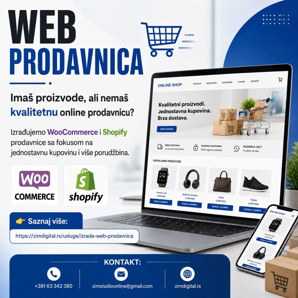 WEB PRODAVNICA    Web prodavnica Imaš proizvode, ali nemaš kvalitetnu
