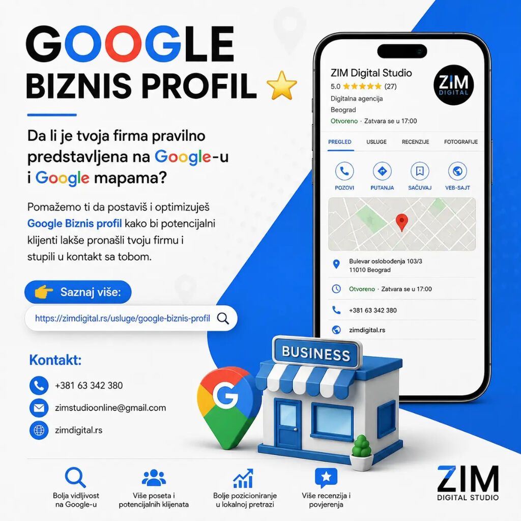 GOOGLE BIZNIS PROFIL ⭐ Google biznis profil Da li je tvoja firma