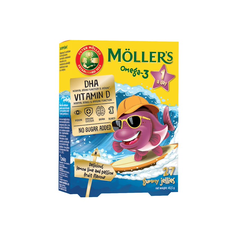 Möller's Omega-3 Jelly Fish Ukus Limete i Marakuje 27 Gumenih Ribica