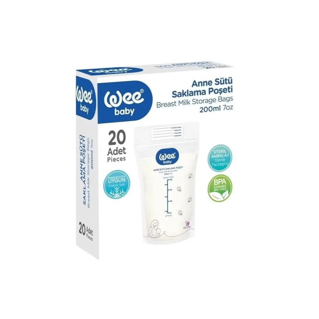 Wee Baby Kese za Odlaganje Mleka od 200 mL 20 Kesa