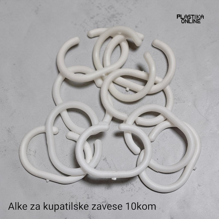 Alke za zavese za kupatilo (set 10kom)