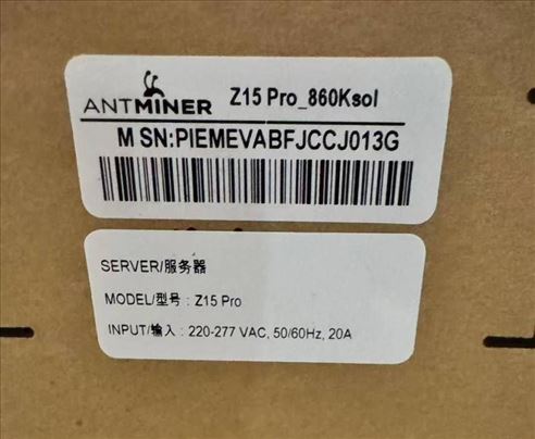 Novo: Bitmain Antminer Z15 Pro – 840 kH/s