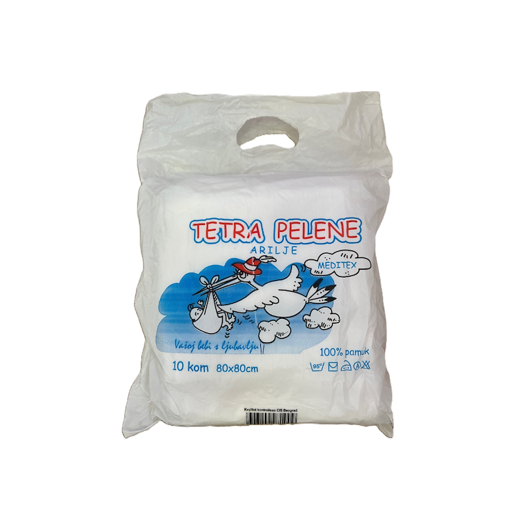 Tetra pelene bele paket 10 kom 80x80cm