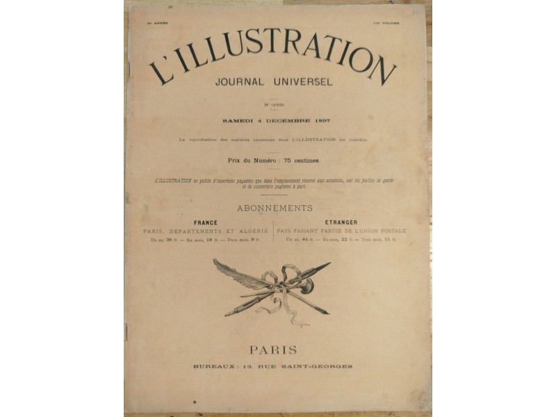 L'ILLUSTRATION iz 1897. Muzejski primerak. Perfektan.