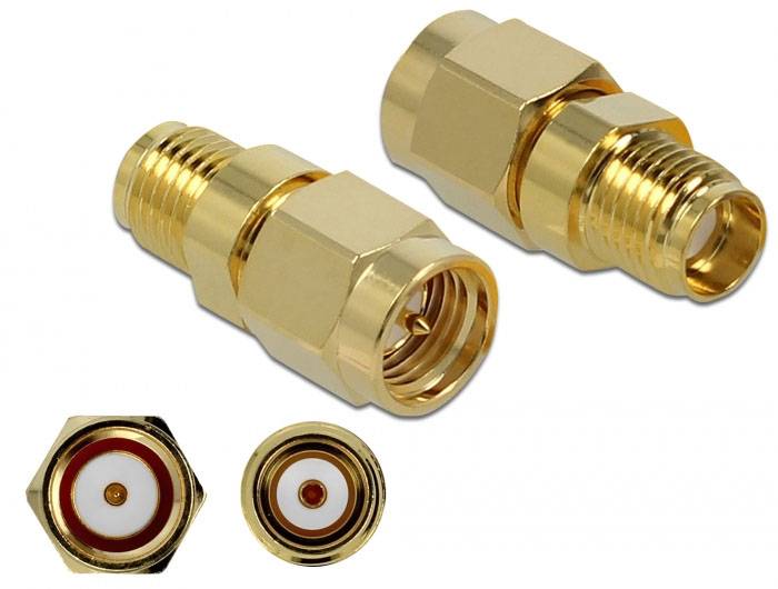 Delock 89972 SMA adapter SMA-utikač – SMA-utičnica 10 GHz, 50 Ω