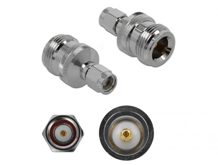 Delock 89985 N adapter ženski konektor N – RPSMA utikač 10 GHz, 50 Ω