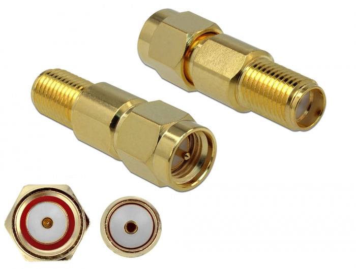 Delock 89990 SMA adapter SMA-utikač – SMA-utičnica 3 GHz, 50 Ω