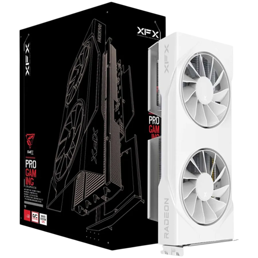 XFX Swift AMD Radeon RX 9060 XT OC White 8GB GDDR6 128-bit HDMI 2x DP