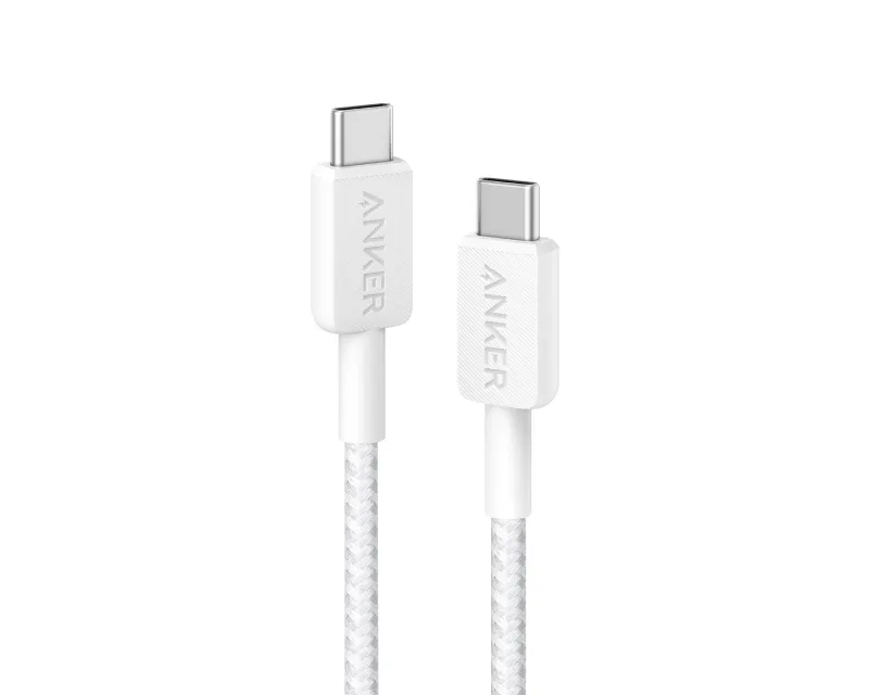ANKER 322 USB tip-C na USB tip-C kabl M/M 0.9m, 60W, pleteni, beli