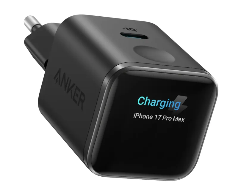 ANKER Nano 45W putni zidni punjač sa ekranom, USB-C port, crni