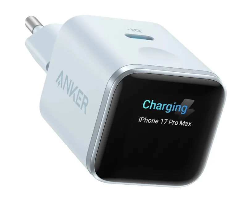 ANKER Nano 45W putni zidni punjač sa ekranom, USB-C port, plavi