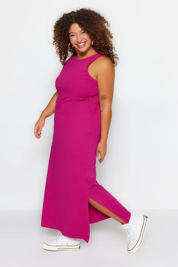 Trendyol Curve Ženska haljina TBBSS22AH0162, Roze