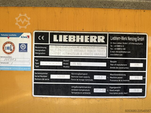 Uređaj za slaganje kontejnera
Liebherr LRS 645