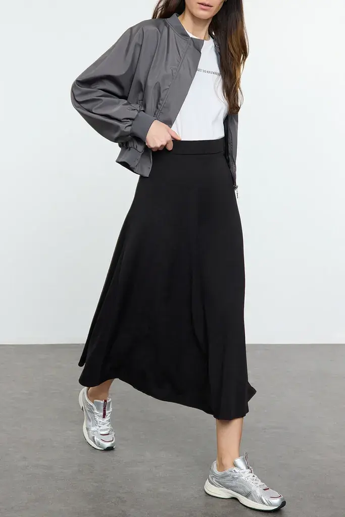 Trendyol Modest Ženska suknja Tedaw25Ee00007, Crna