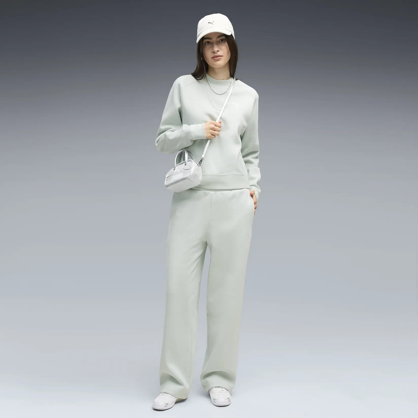 Puma Ženska komplet trenerka Loungewear Standard Sweat Suitt Fl Cl, 693995-29, Svetlozelena