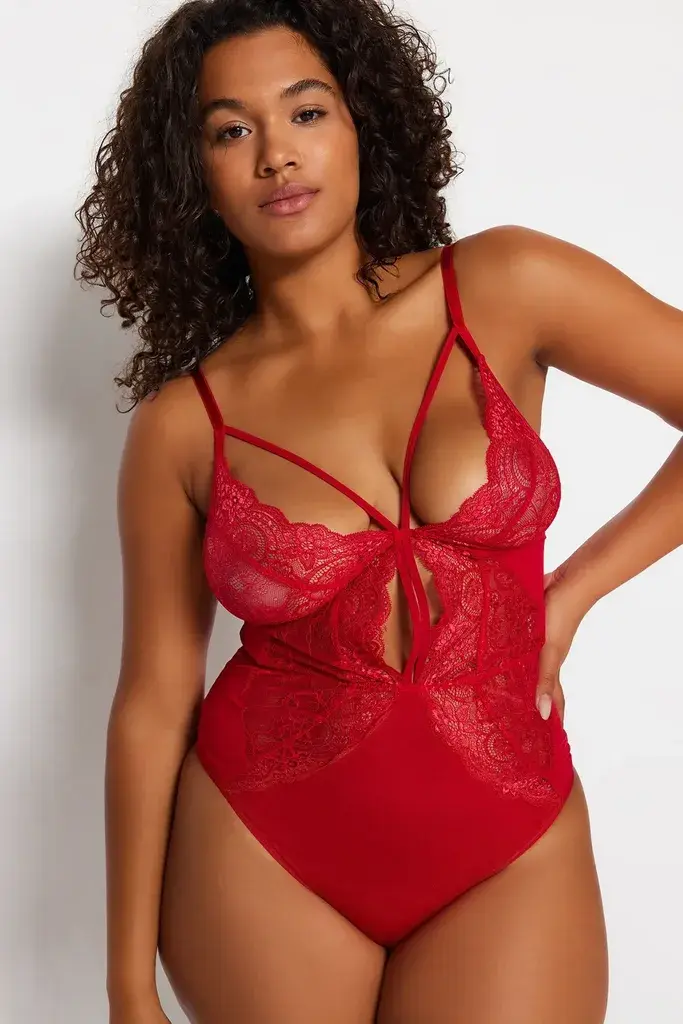 Trendyol Curve Ženski bodi Tbbss23Cs00000, Crveni