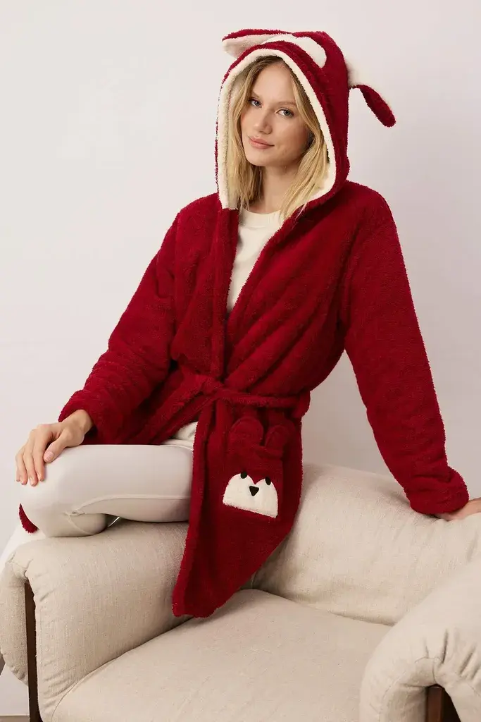 Trendyol Milla Ženski bademantil Thmaw21Sb0011, Bordo