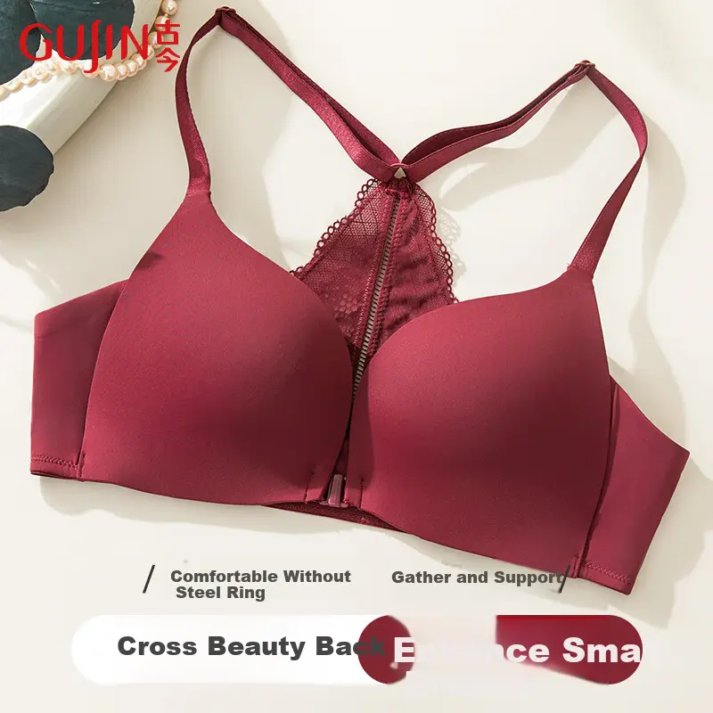 GUJIN Ženski push-up brushalter, Bordo