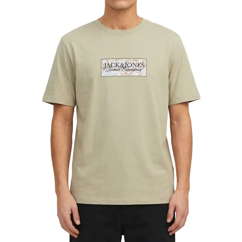 Jack & Jones Muška majica kratkih rukava Jormontauk Front Tee Ss Crew Neck Fst, Maslinasta